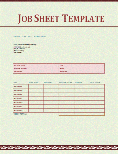 Job Sheet Template | Professional Word Templates
