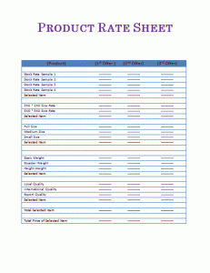 Rate Sheet Template | Professional Word Templates