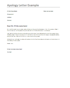 Apology Letter Samples | 5+ Word & PDF Fomats | Professional Word Templates