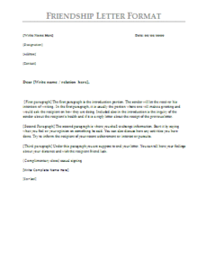 Friendship-Letter-Format | Free Word Templates