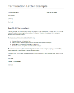 Termination Letter Samples | 4+ Word & PDF Formats | Professional Word ...