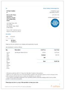 Blank Quotation Template | Free Word Templates