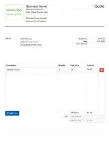 Blank Quotation Template | Free Word Templates